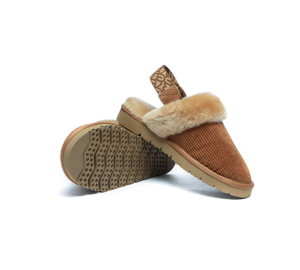 EVERAU® UGG Women Sheepskin Wool Removable Strap Slingback Slippers ...